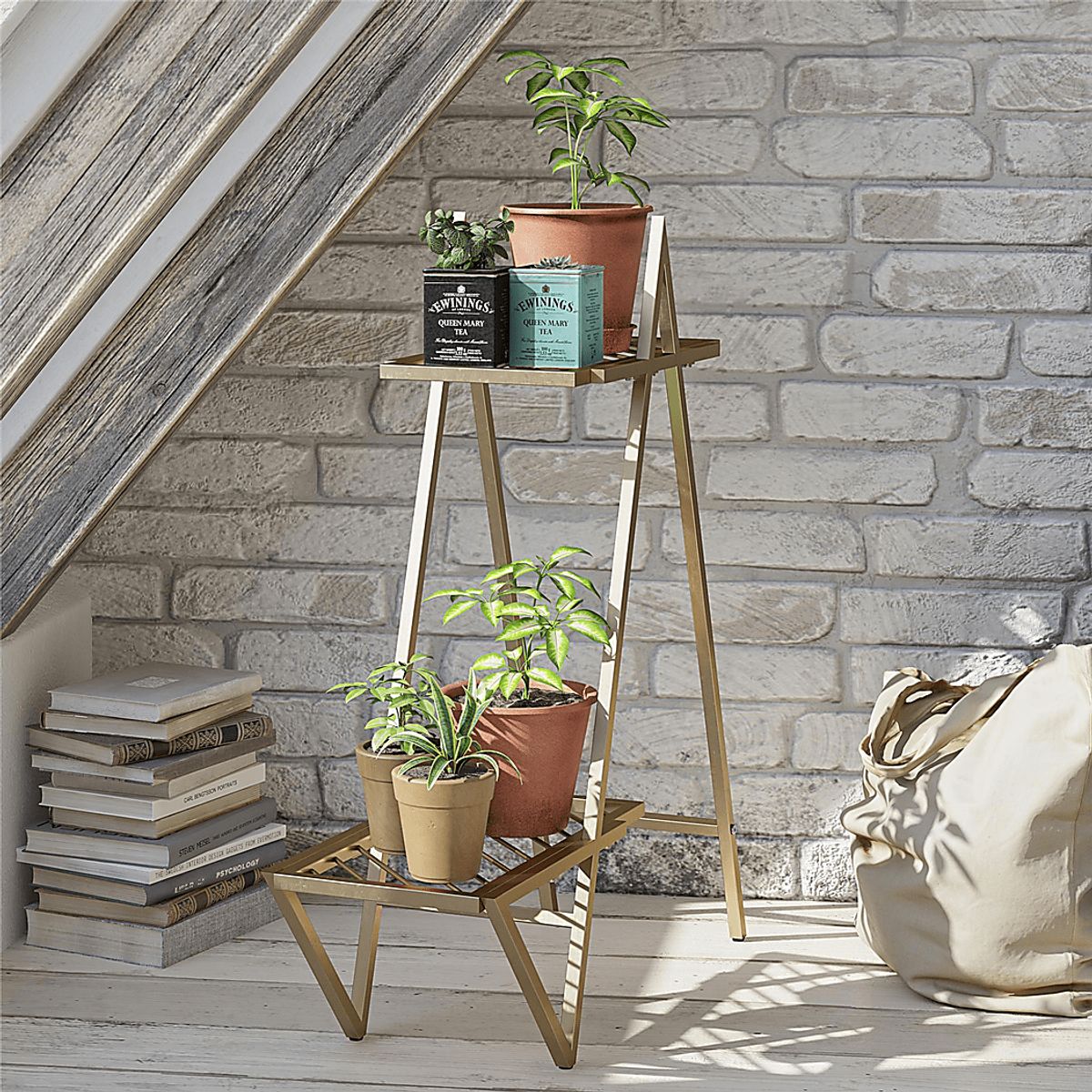 Niangua Gold Yellow Plant Stand | Rooms to Go