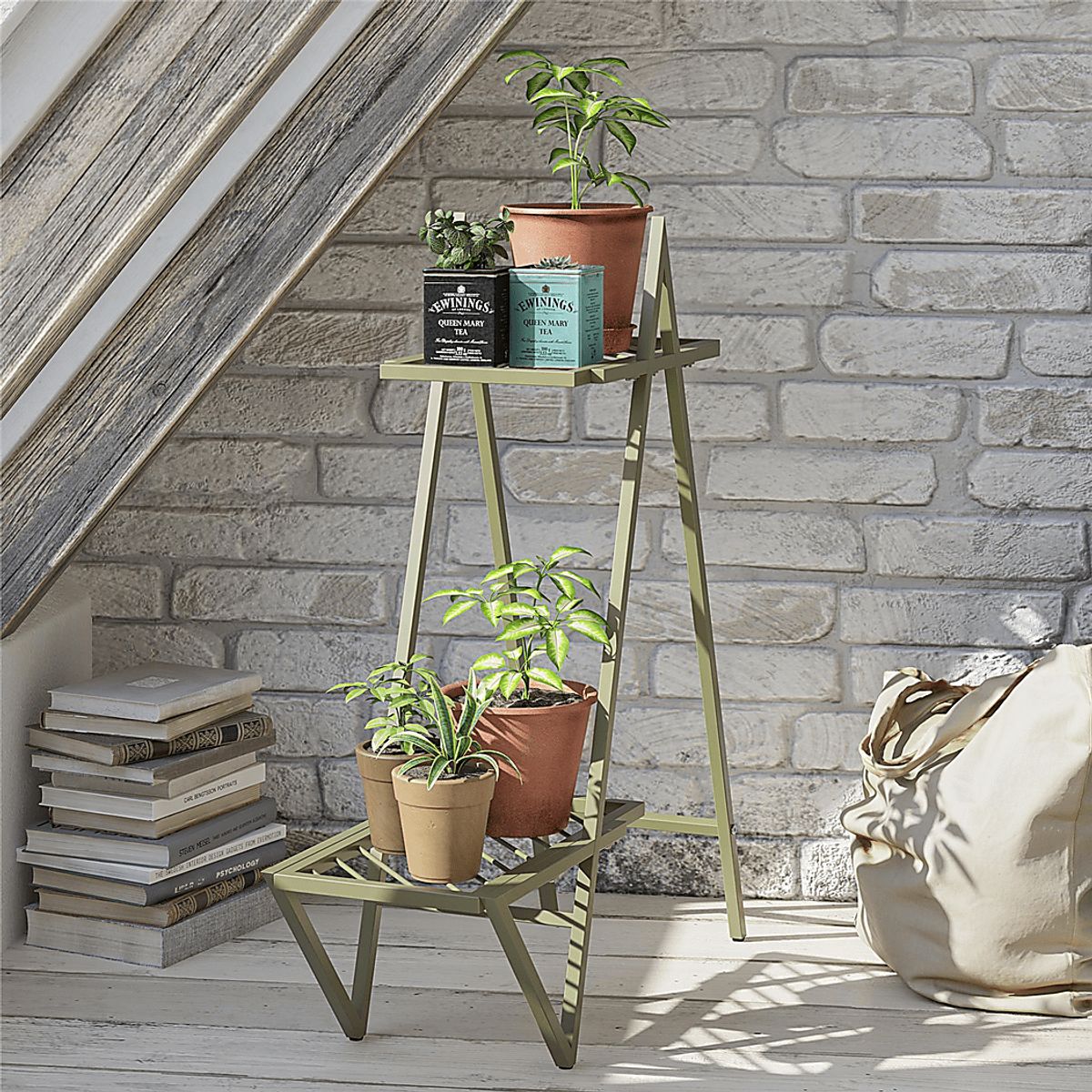 Niangua Olive Green Plant Stand | Rooms to Go