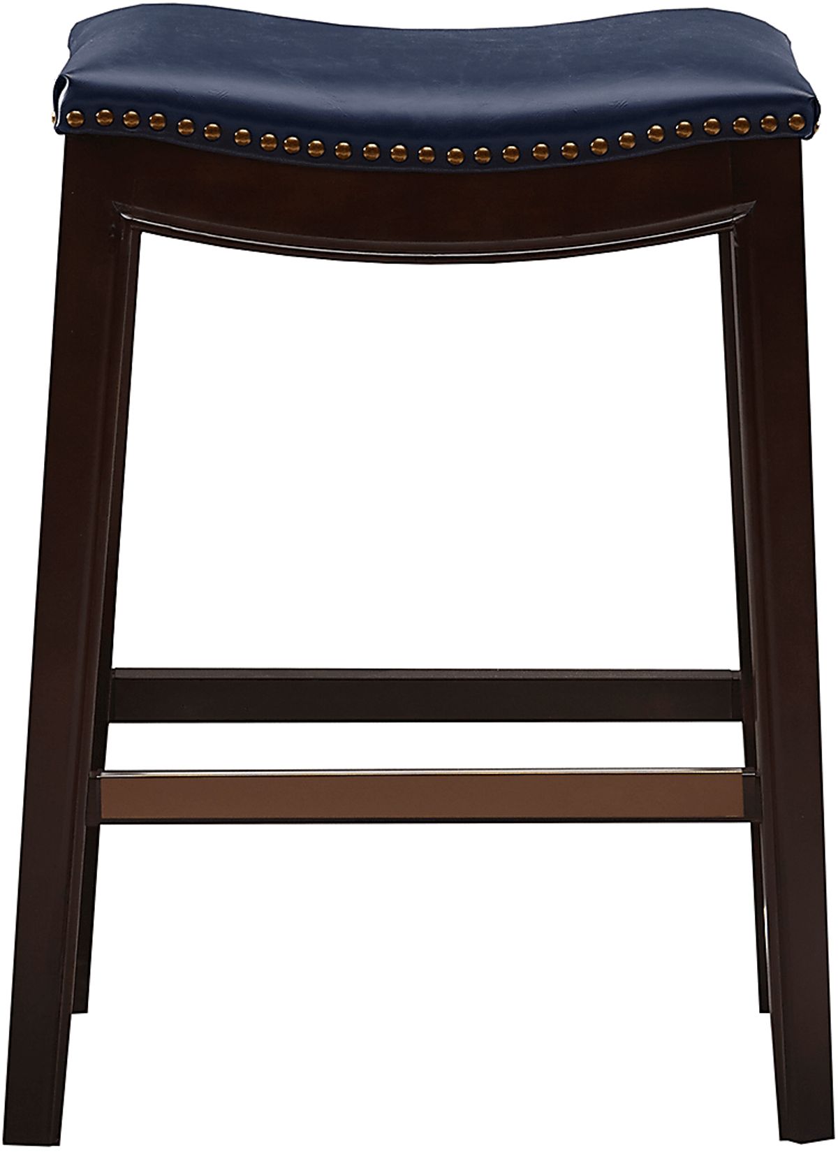 Nielan Espresso Dark Wood Navy Blue Counter Height Stool | Rooms to Go
