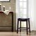 Nielan Espresso Dark Wood Navy Blue Counter Height Stool - Rooms To Go