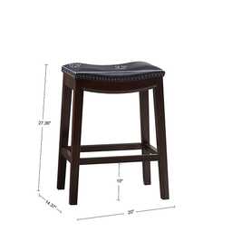 Nielan Espresso Dark Wood Navy Blue Counter Height Stool | Rooms to Go