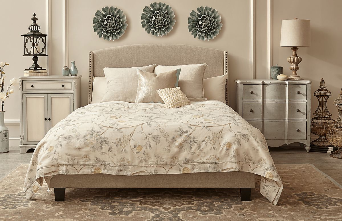 Niemann Beige Polyester Fabric Queen Bed | Rooms to Go