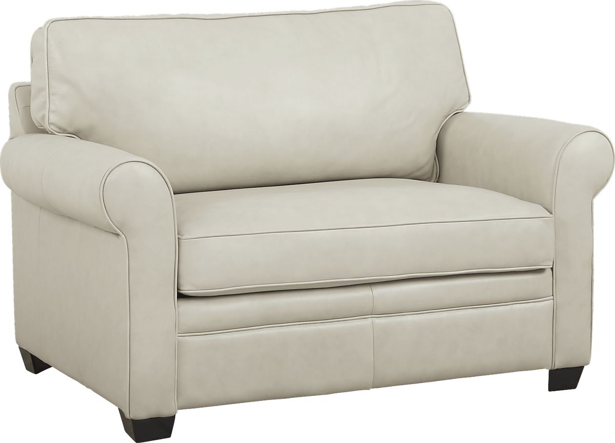 Nikola Place Pearl Beige Leather Sleeper Chair | Rooms to Go