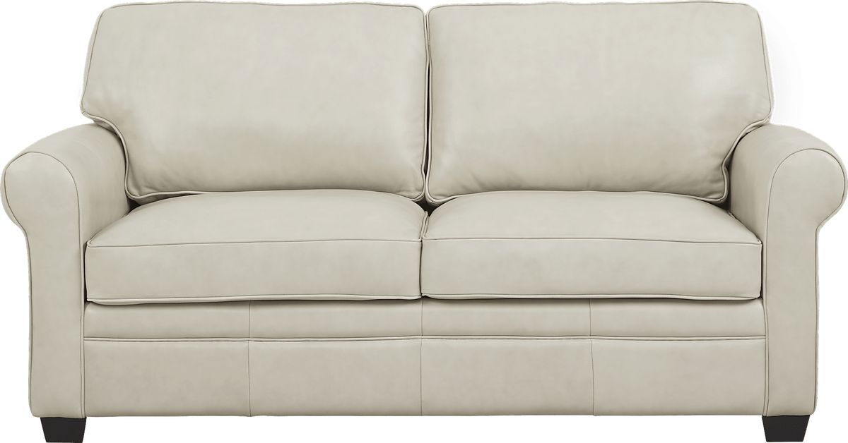 Nikola Place Pearl Leather Sleeper Loveseat - Rooms To Go
