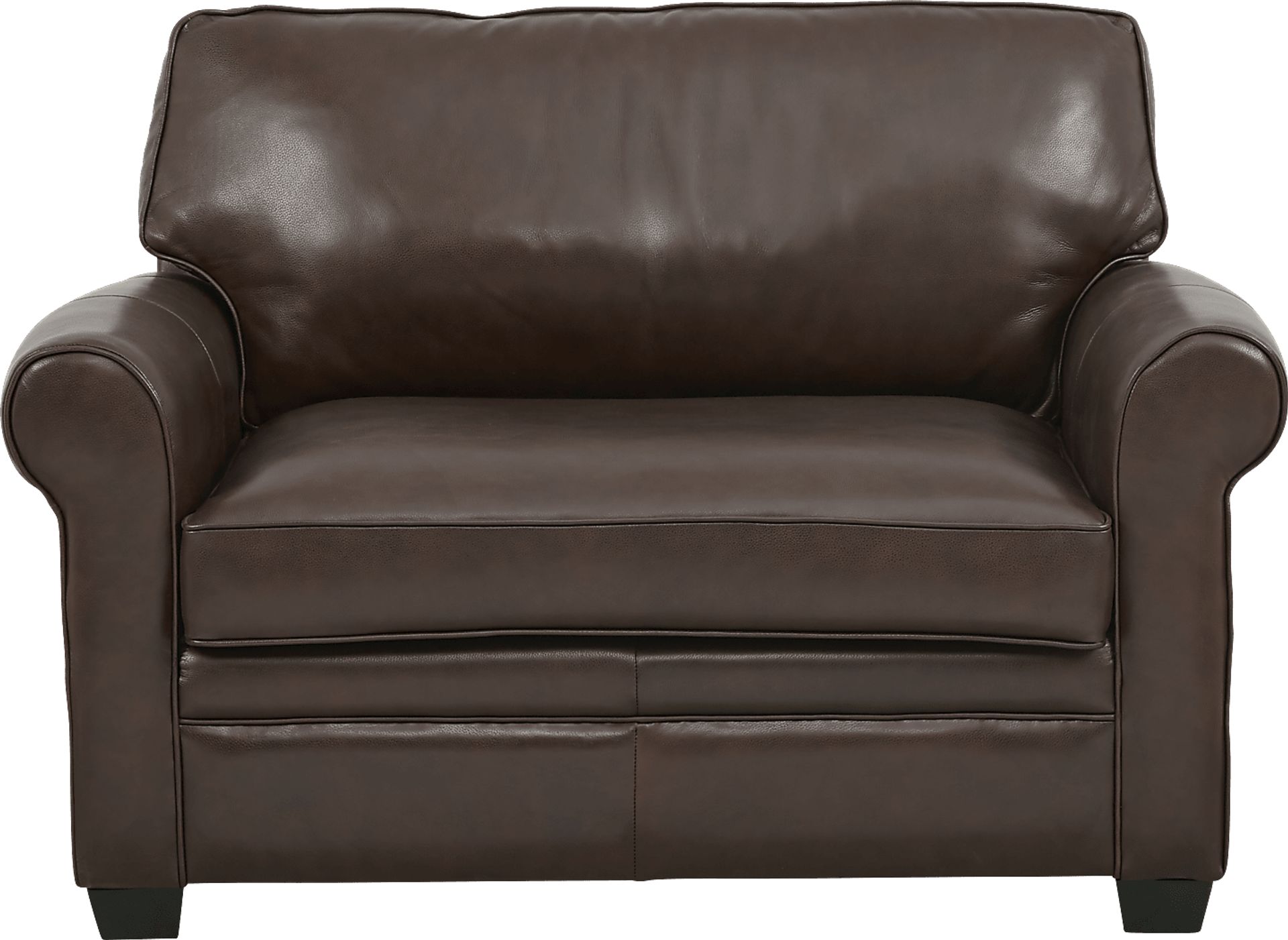 Nikola Place Walnut Brown Leather Sleeper Chair | Rooms to Go