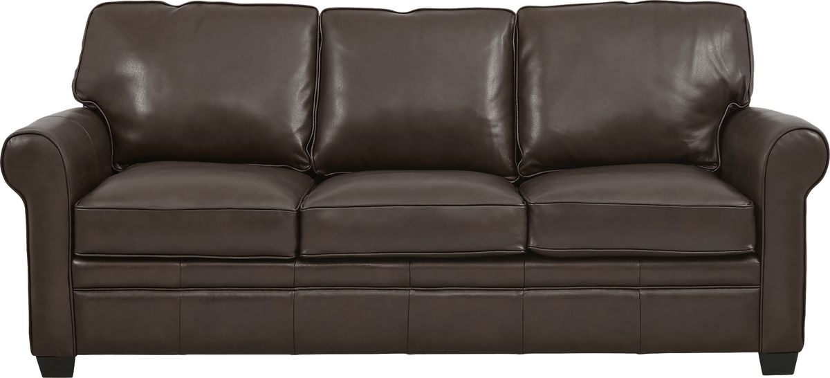 Nikola Place Walnut Brown Leather Sleeper | Rooms to Go