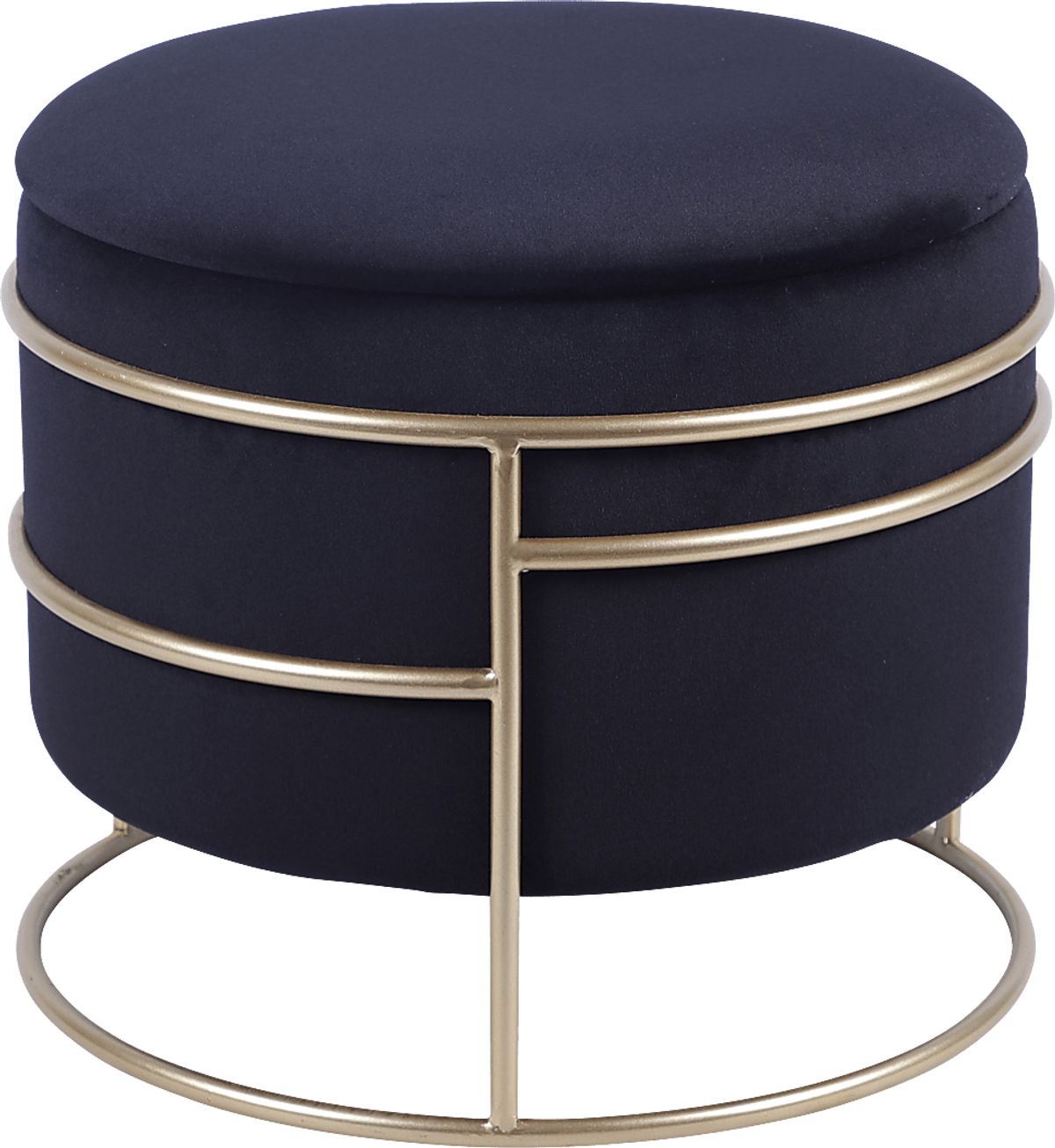 Niora Black Velvet Plush Storage Ottoman | Rooms to Go