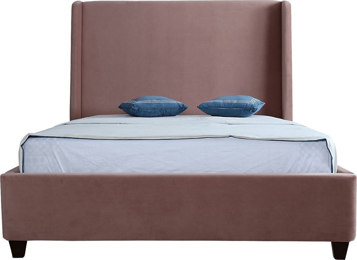 Niveo Blush Beige Velvet Plush Queen Bed | Rooms to Go