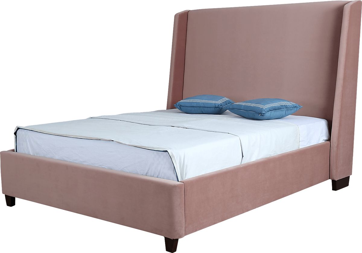 Niveo Blush Beige Velvet Plush Queen Bed | Rooms to Go