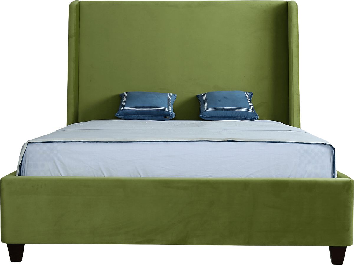 Niveo Green Velvet Plush Queen Bed | Rooms to Go