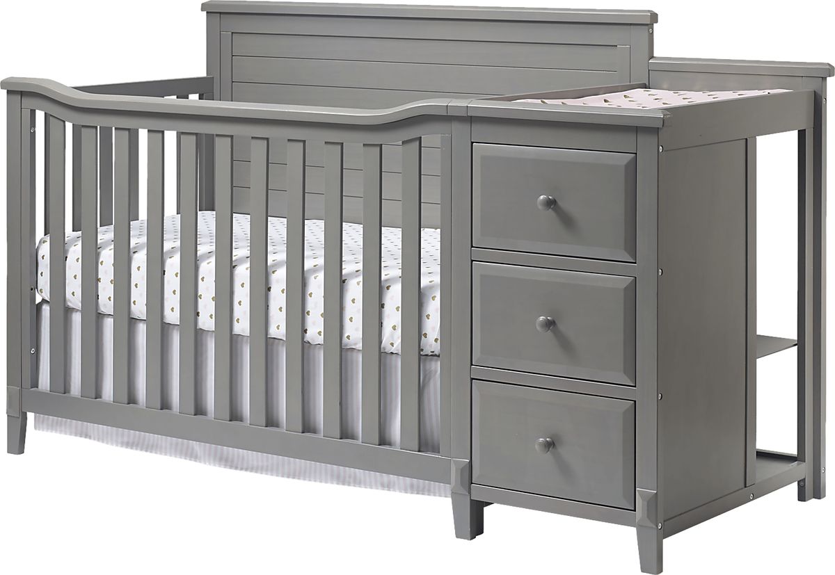 Noelia Gray Crib With Changer | Rooms to Go
