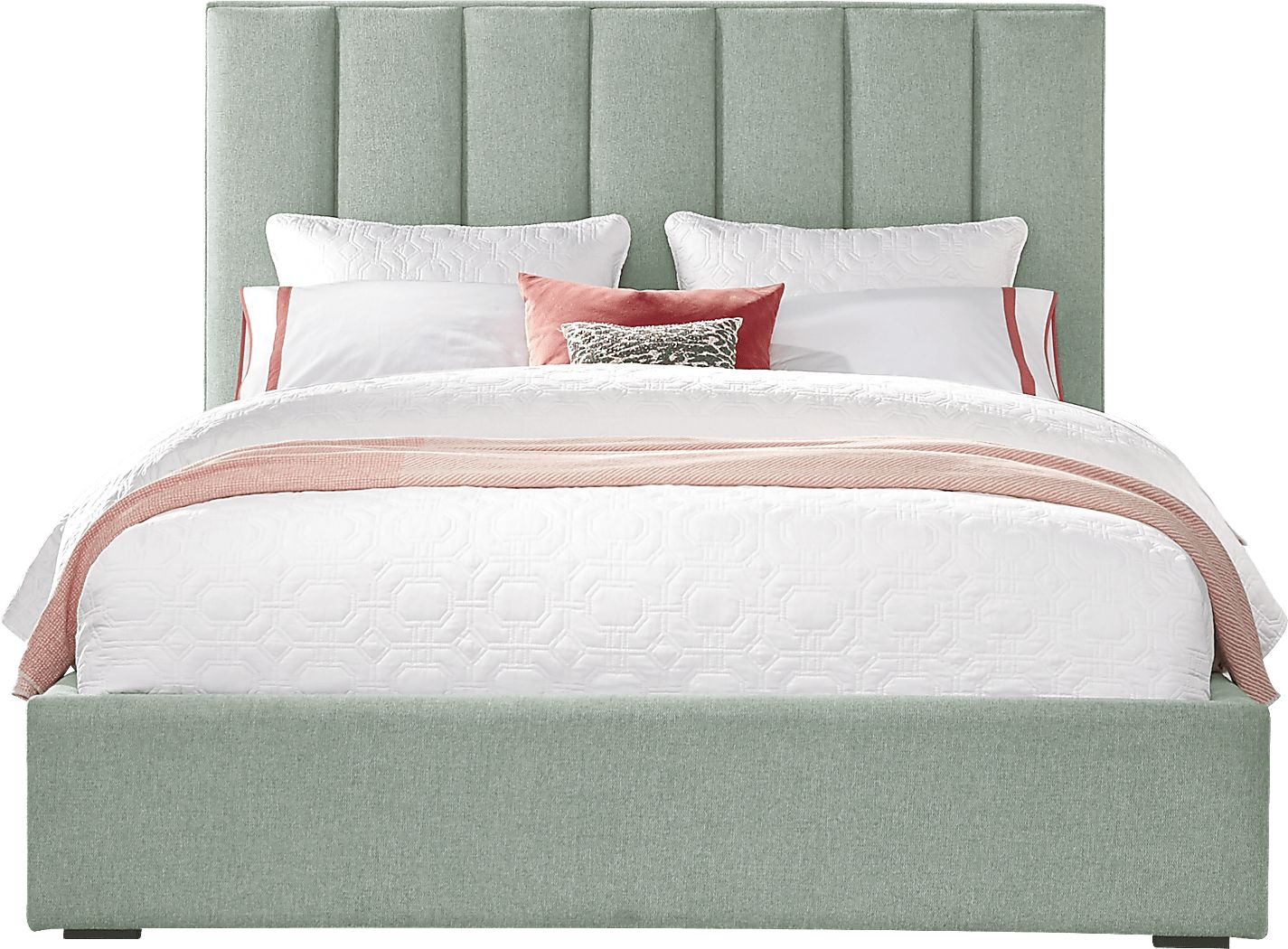 Mint upholstered bed store