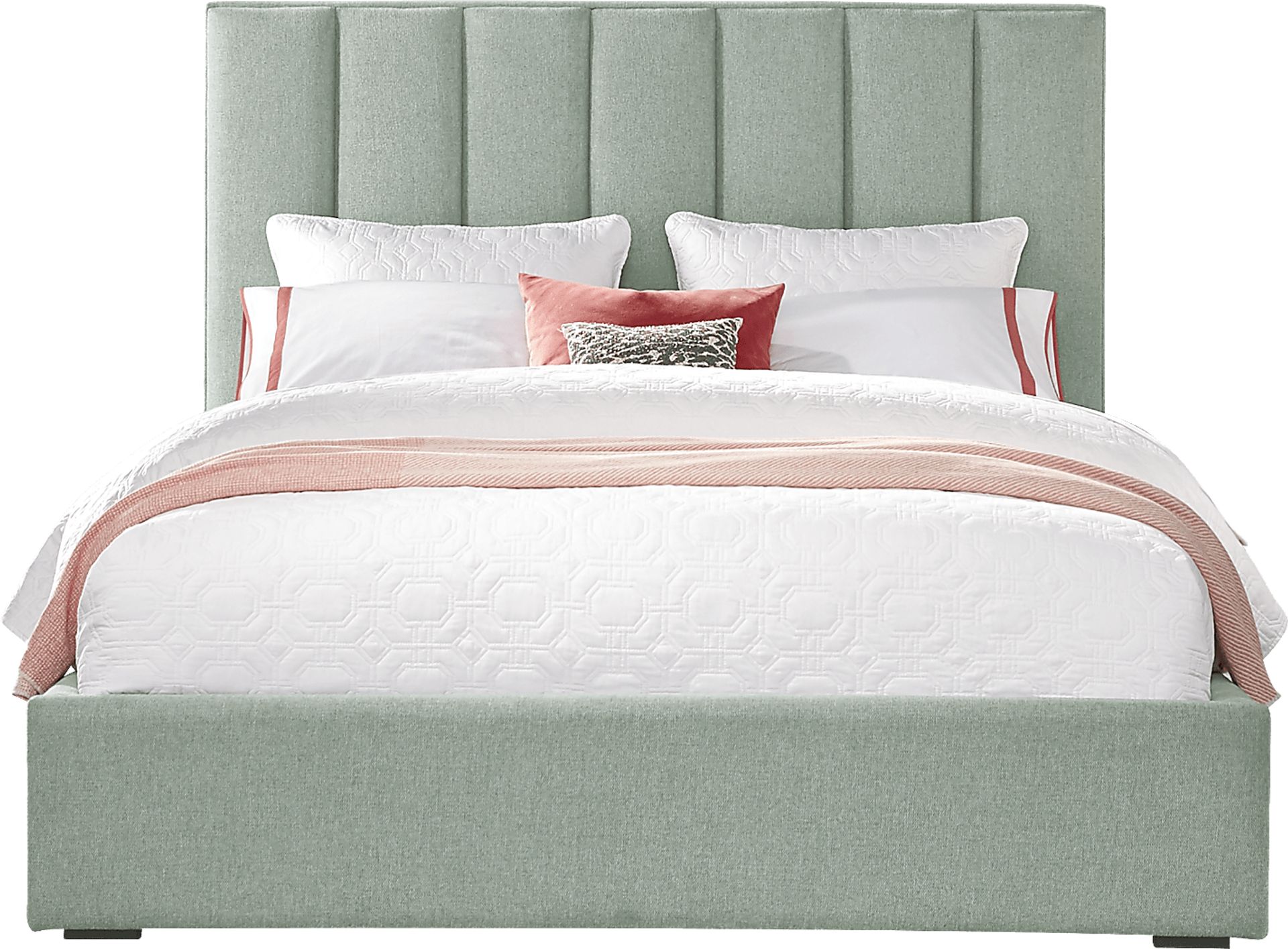 Noelle Mint Colors 3 Pc King Upholstered Bed | Rooms to Go