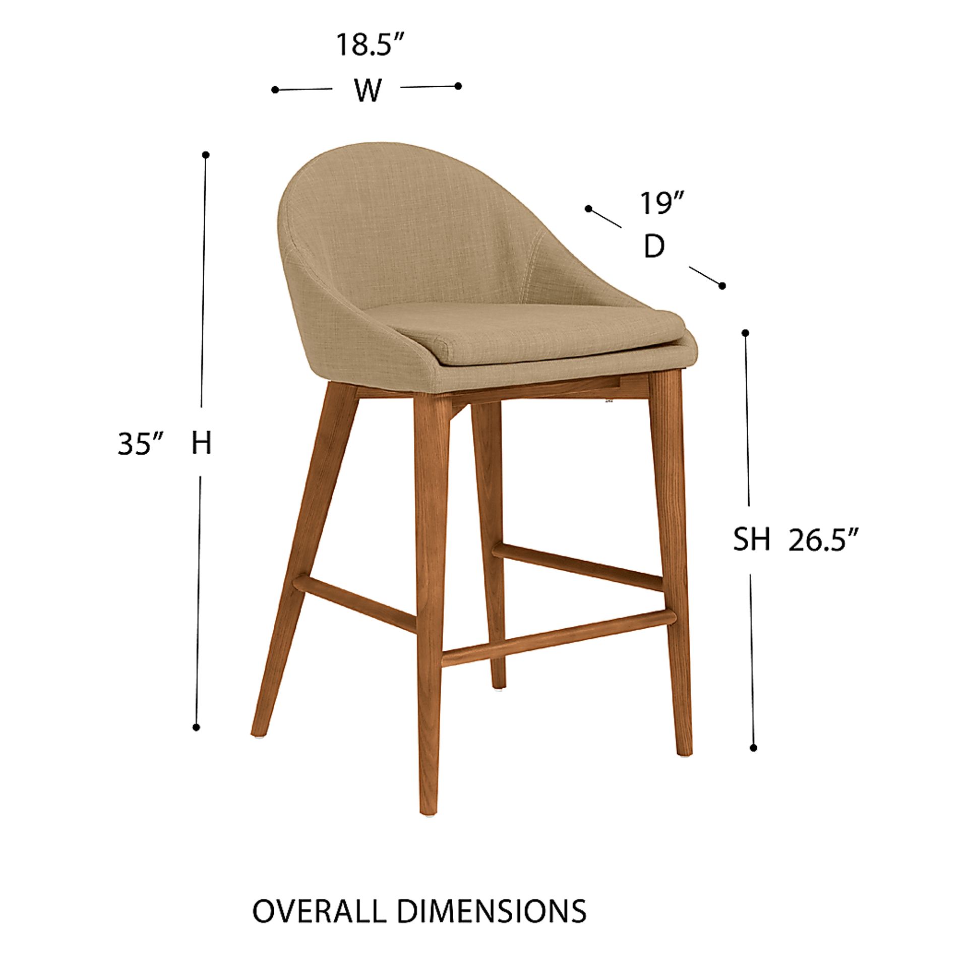 Nordonna Tan Beige,Brown Polyester Fabric Counter Stool | Rooms to Go