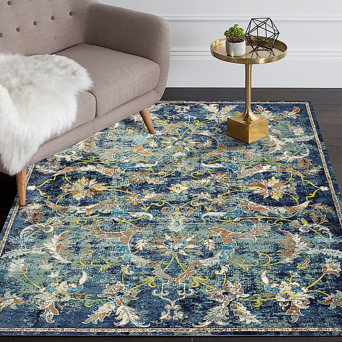 Norene Navy Blue Rug | Rooms to Go