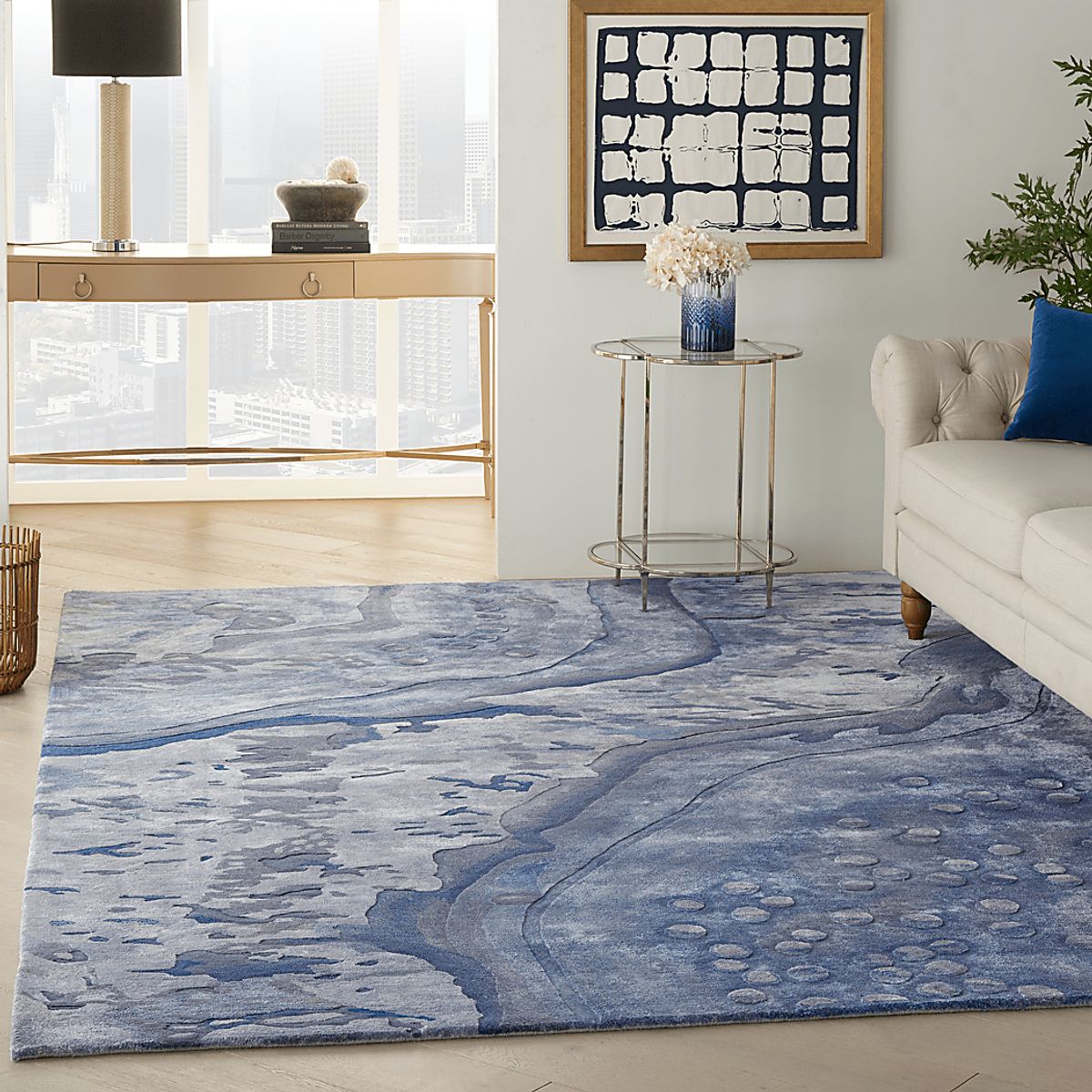 Noreo Blue Rug | Rooms to Go