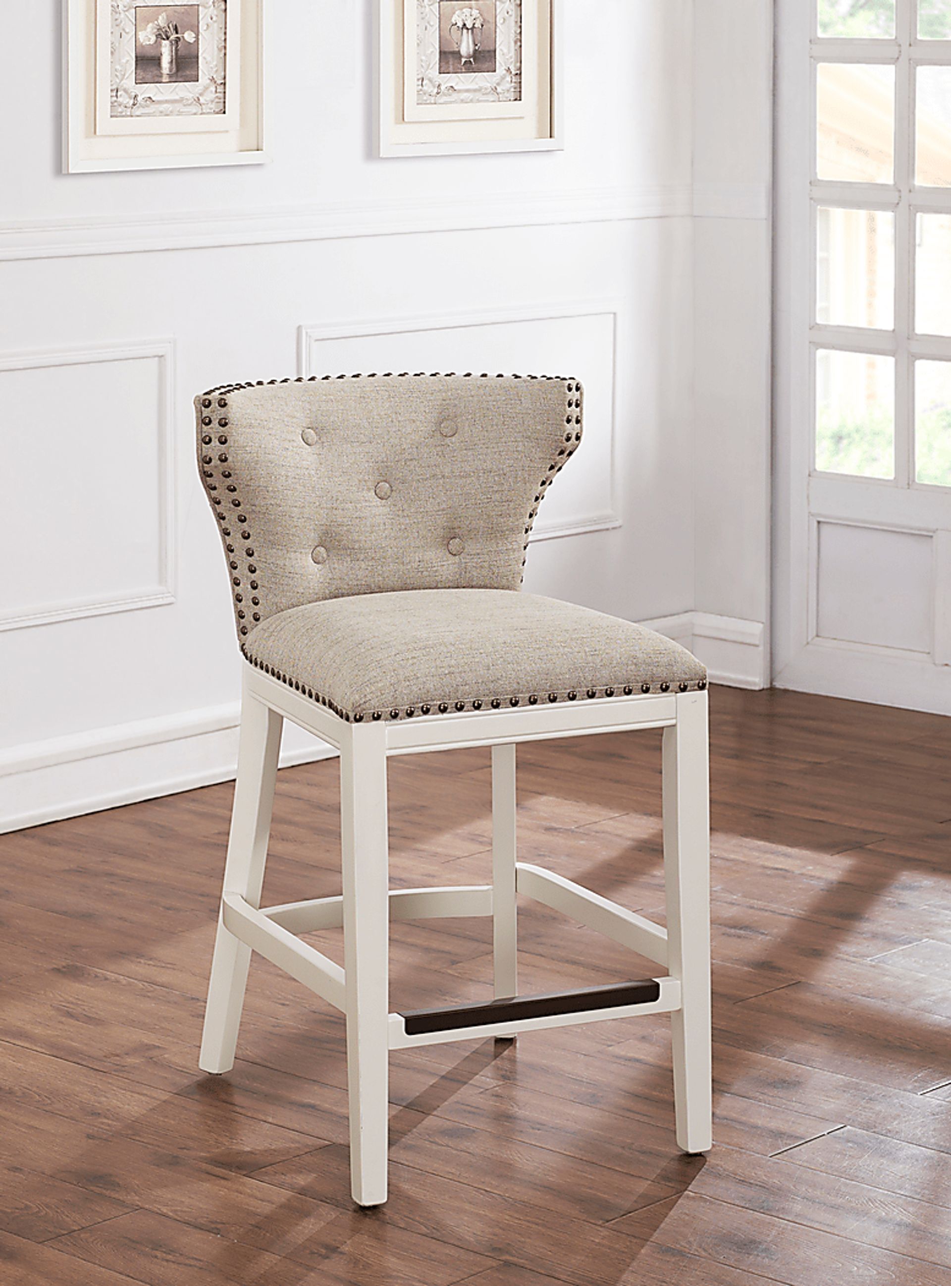 Noriwood White Colors,White Beige Counter Stool | Rooms to Go
