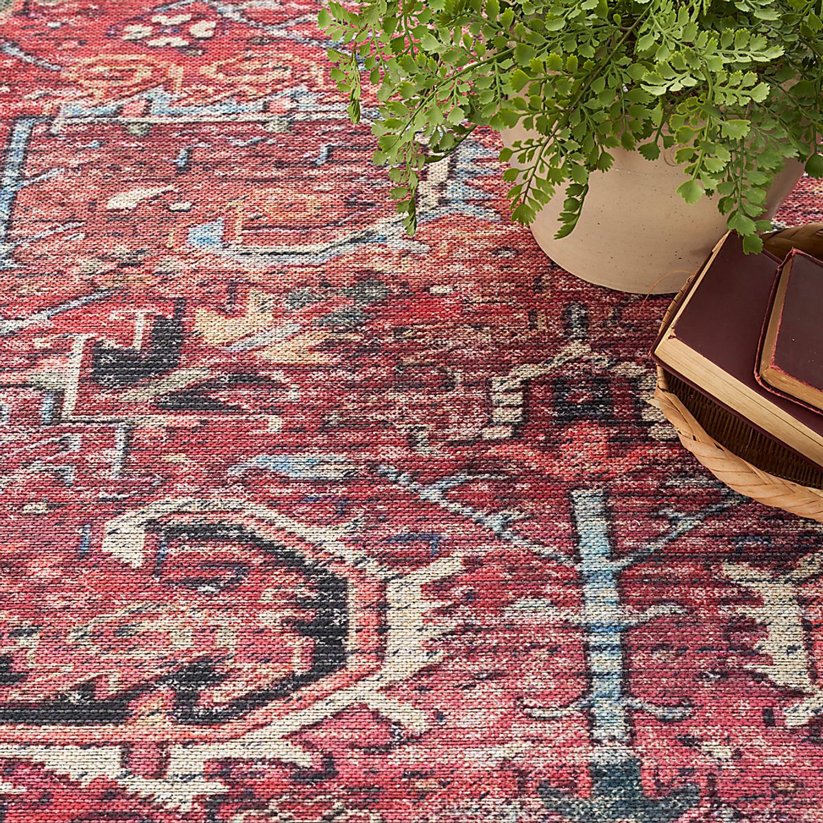 Norlena Brick Red Rugs | Rooms to Go