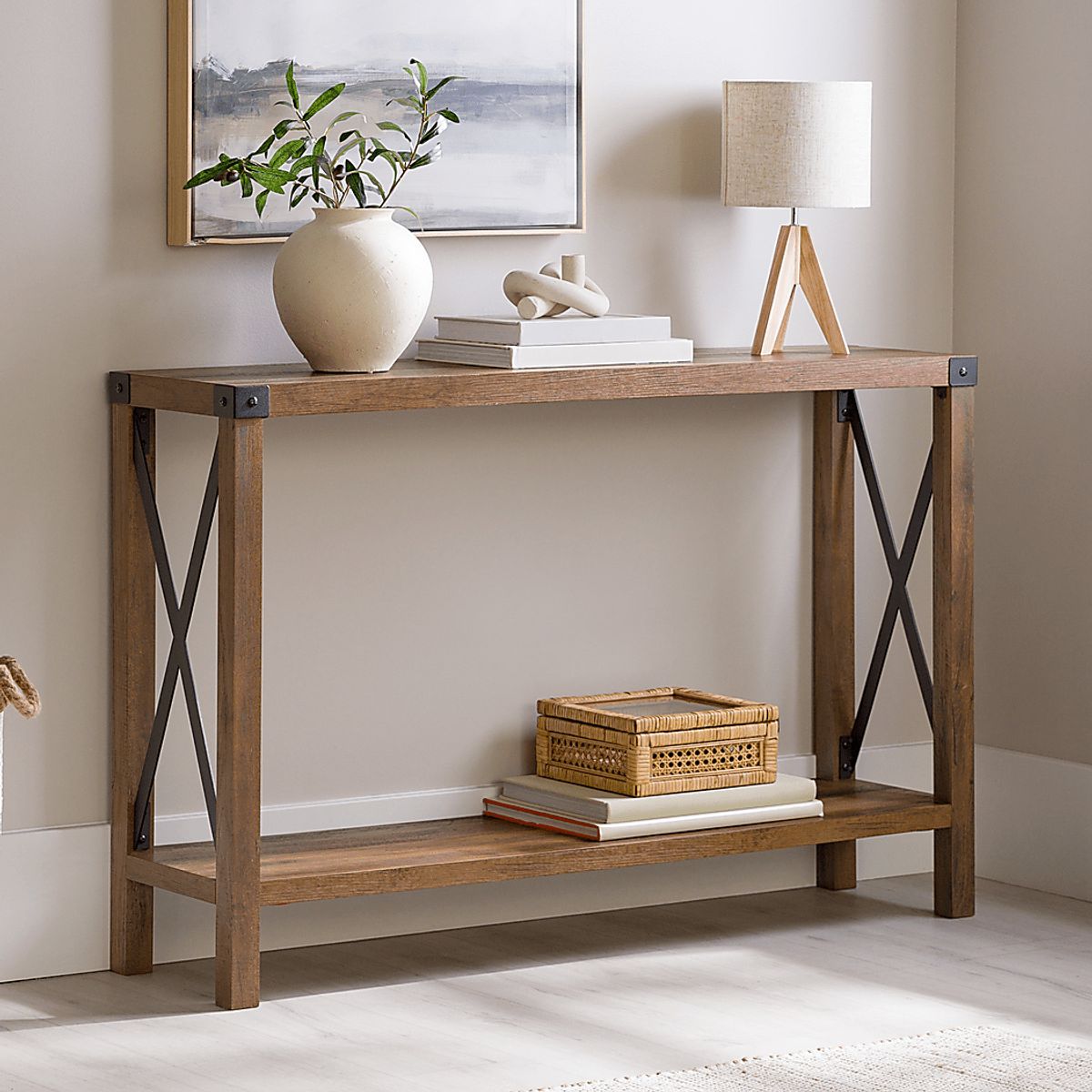 Northwinds Oak Dark Wood,Light Wood Sofa Table | Rooms to Go