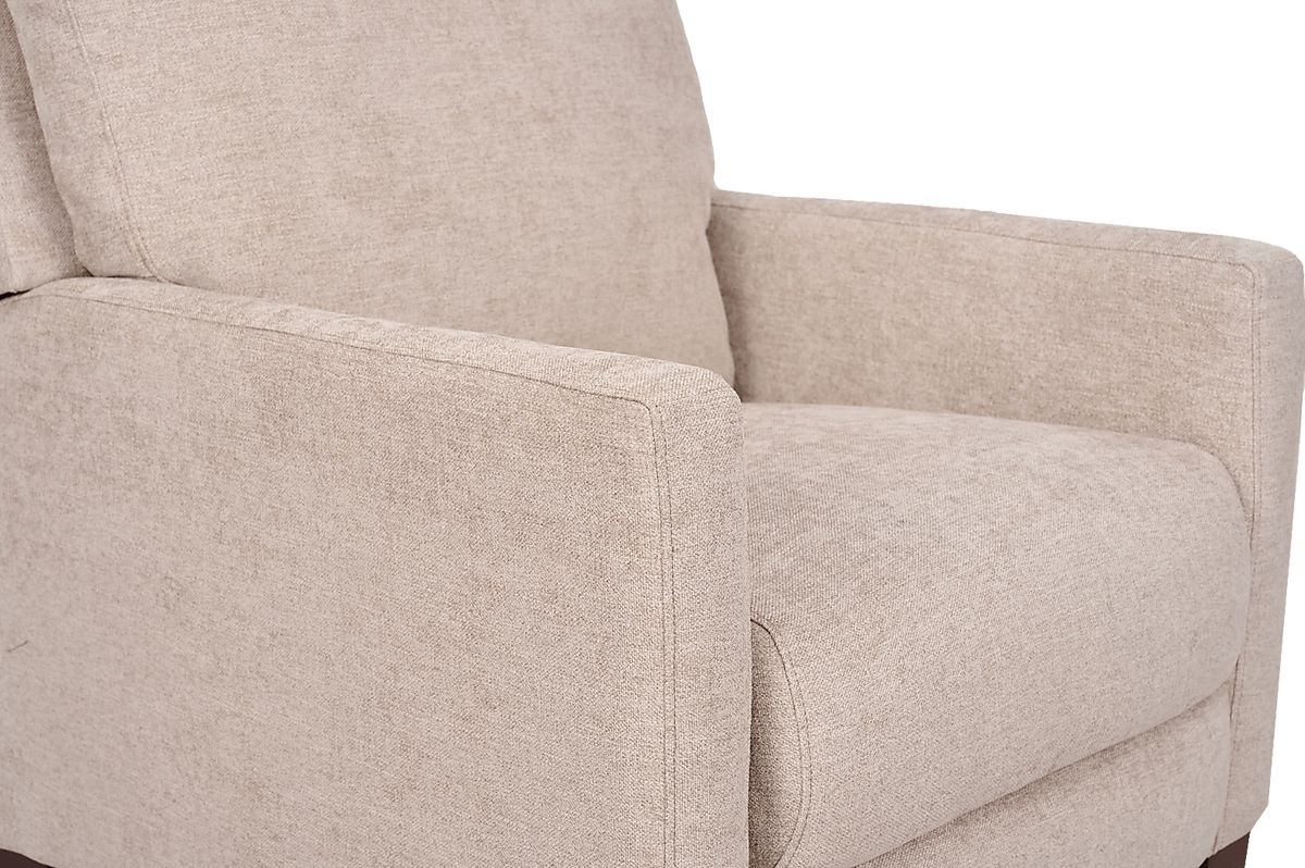 Norwich Mushroom Brown Polyester Fabric Push Back Recliner | Rooms to Go