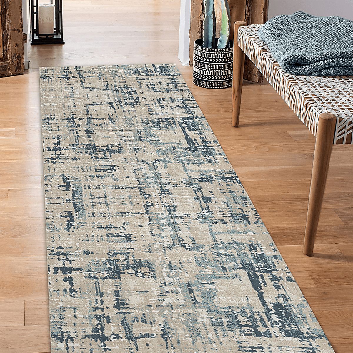 Nour Blue,Gray Rugs | Rooms to Go