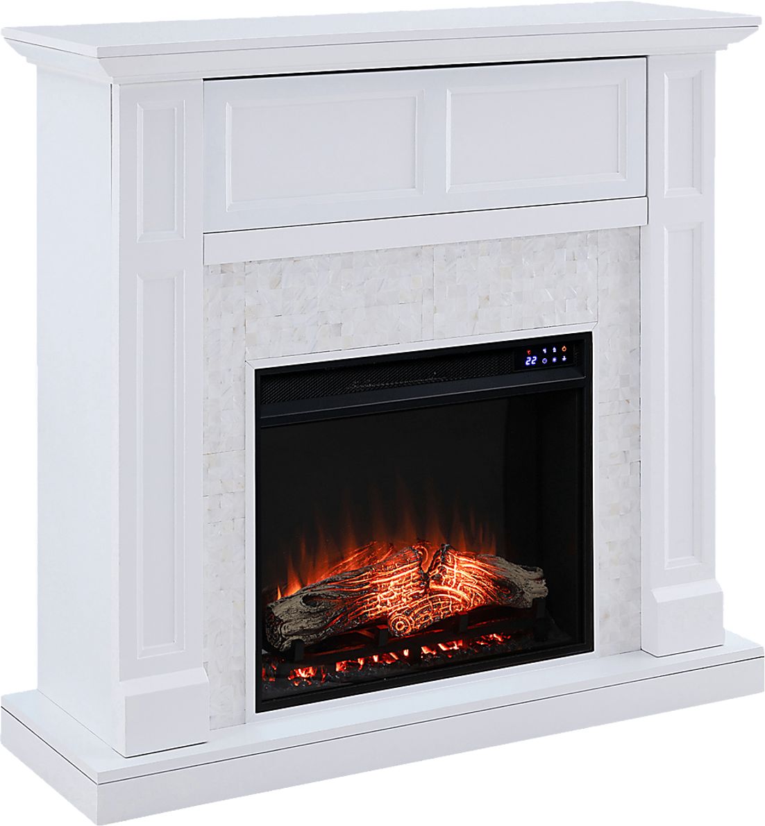 Novatak IV White 45 in. Console With Touch Panel Electric Fireplace ...