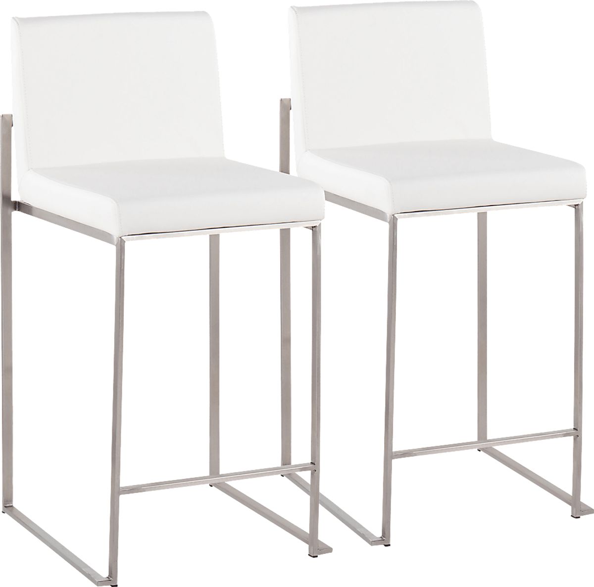 Nowotny Silver Gray White Counter Height Stool, Set Of 2 | Rooms to Go
