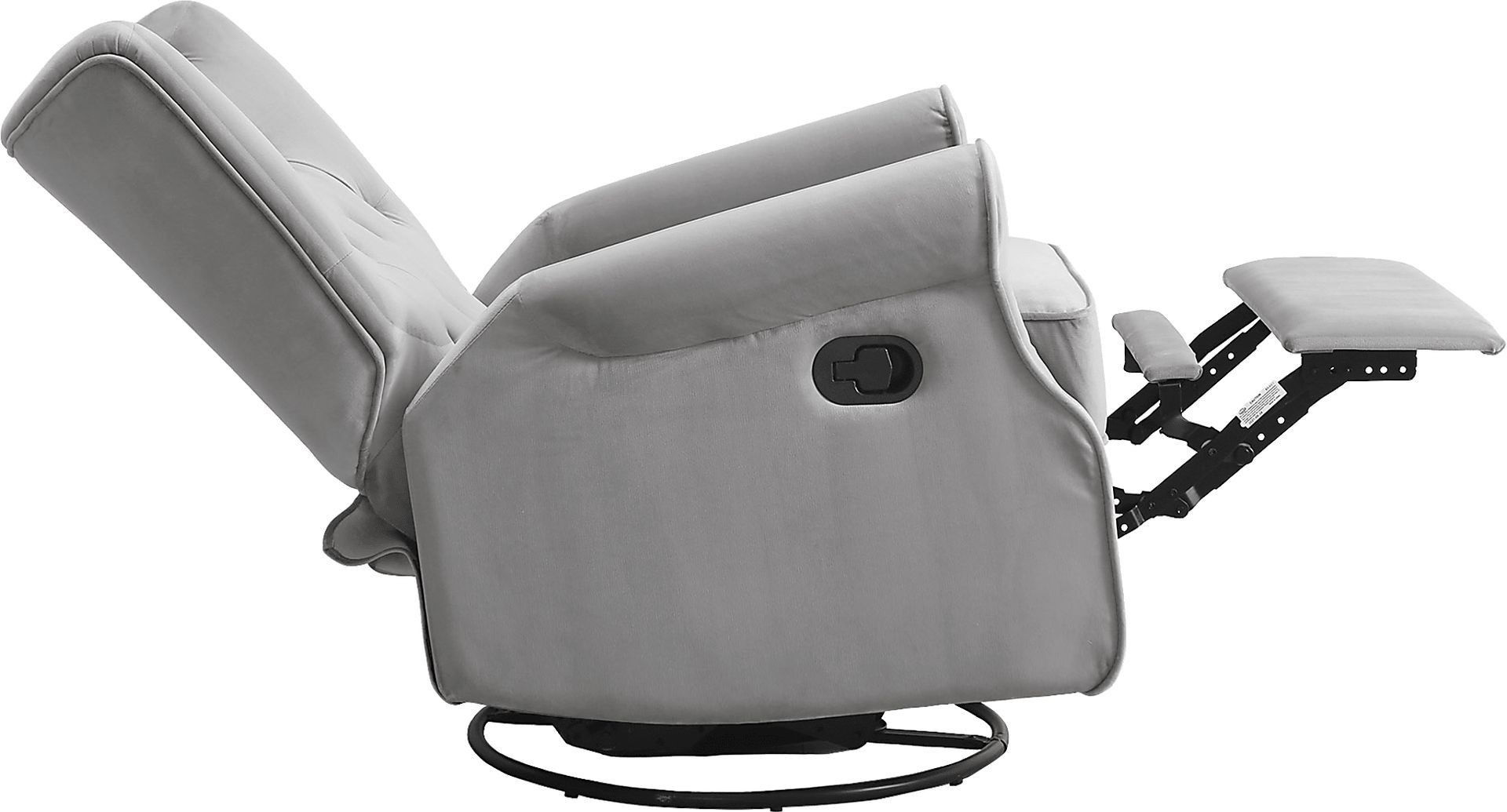 Alyna Gray Polyester Fabric Nursery Swivel Recliner | Rooms to Go