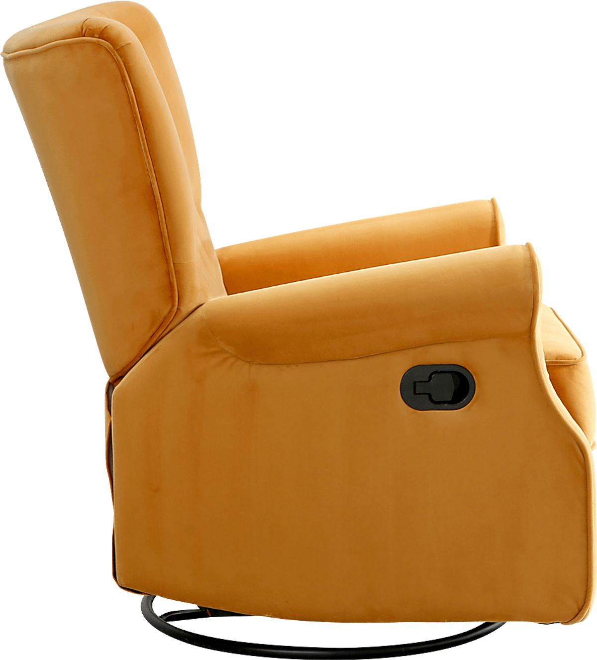 Apato I Yellow Polyester,Velvet Swivel Recliner | Rooms to Go