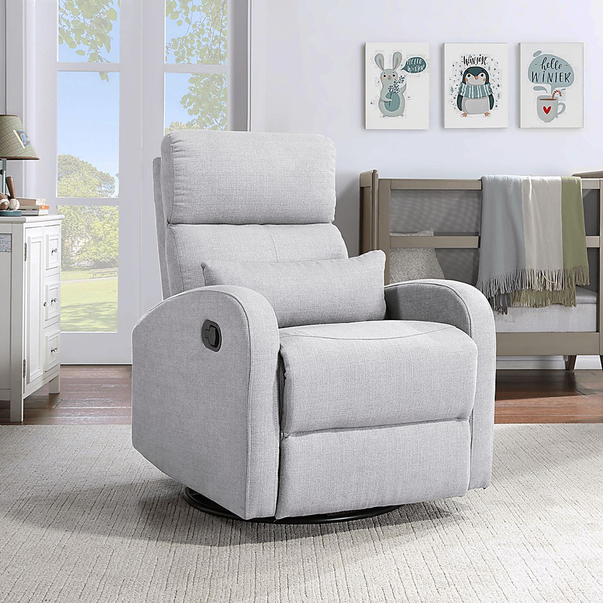 Coday Gray Swivel Glider Recliner | Rooms to Go