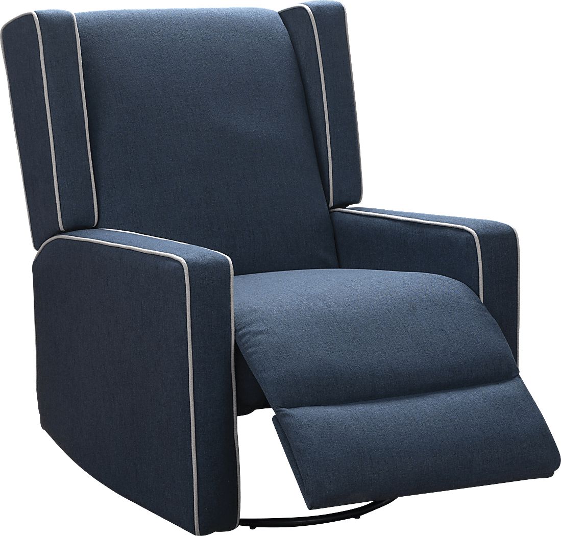 Enchanted Slumber Ocean Blue Swivel Rocker Recliner | Rooms to Go