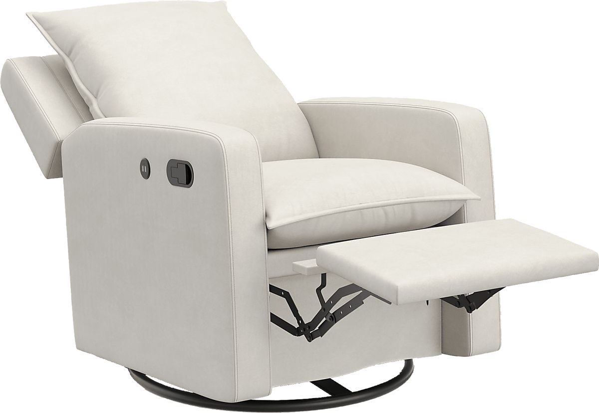 Kippar Ivory Beige Swivel Glider Recliner | Rooms to Go