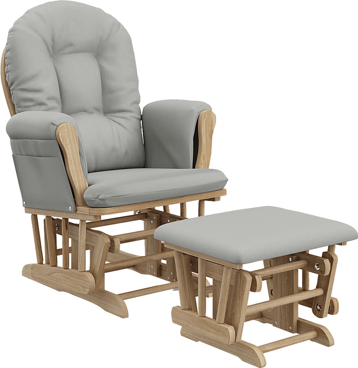 Vaibia Light Gray,Natural Beige,Gray,White Glider & Ottoman | Rooms to Go