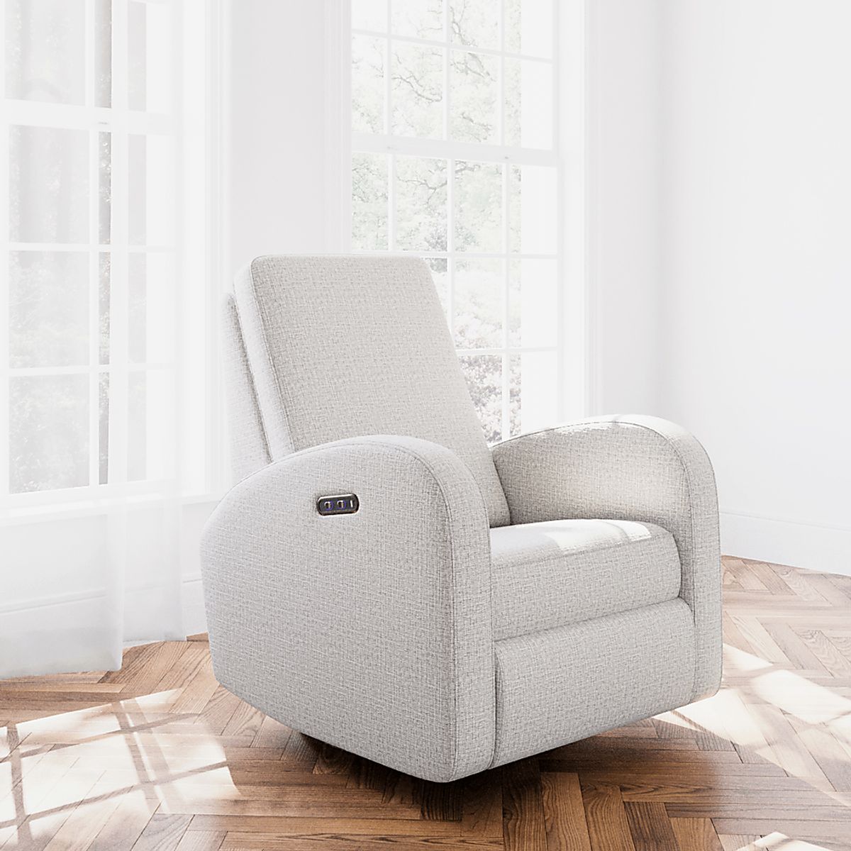 Vexari Steel Gray Swivel Glider Recliner | Rooms to Go