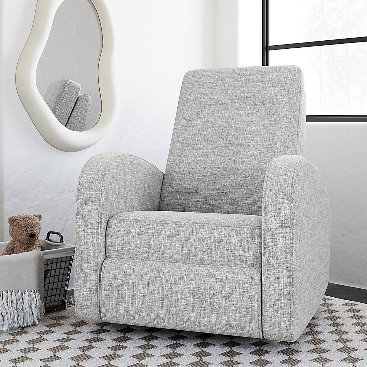 Vexari Steel Gray Swivel Glider Recliner | Rooms to Go