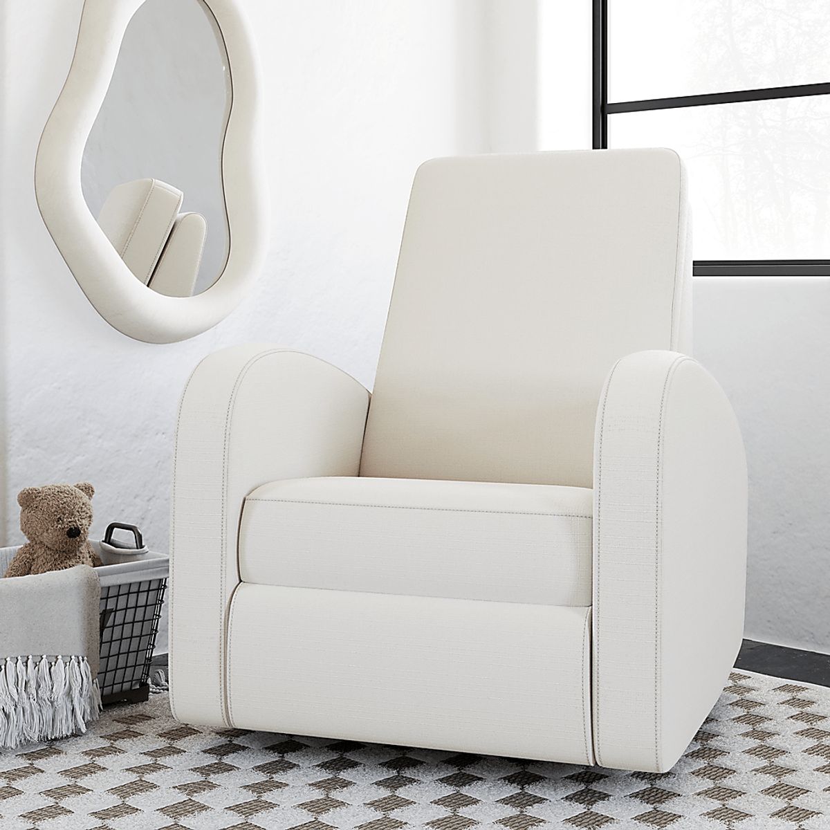 Vexari Ivory Beige Swivel Glider Recliner | Rooms to Go