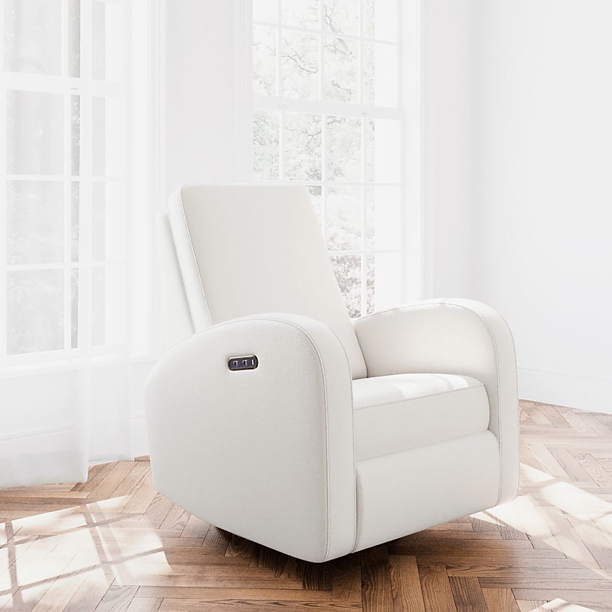 Vexari Ivory Beige Swivel Glider Recliner | Rooms to Go