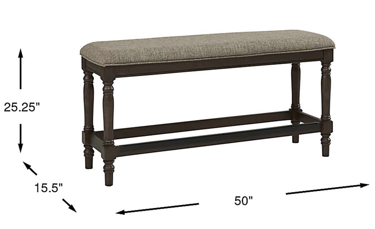 Oakdale Brown Dark Wood Counter Height Bench | Rooms to Go