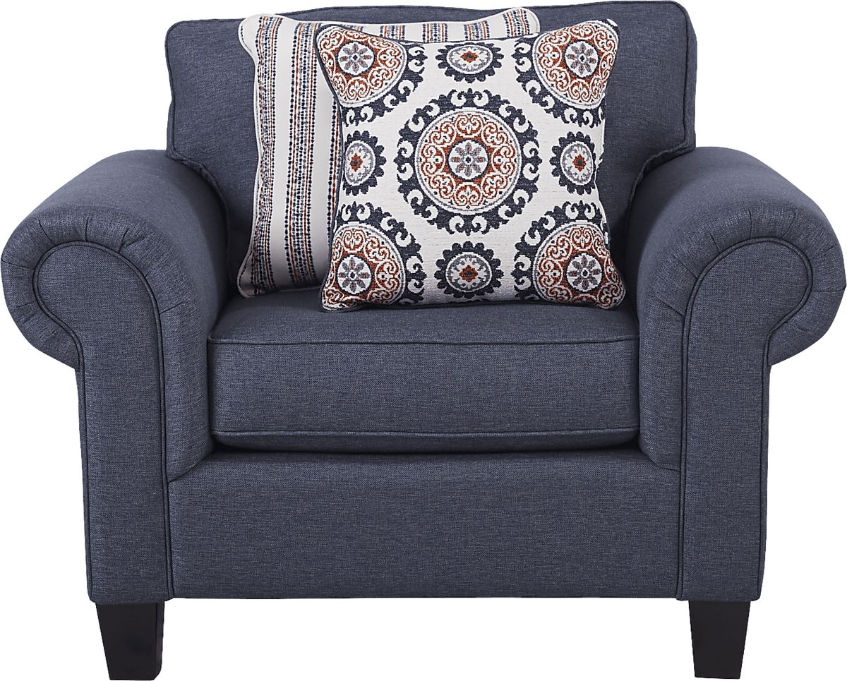 Oakhurst Denim Blue Polypropylene Fabric Chair | Rooms to Go