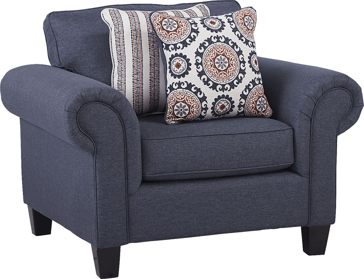 Oakhurst Denim Blue Polypropylene Fabric Chair - Rooms To Go