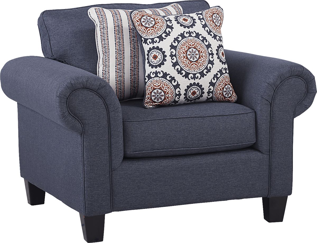 Oakhurst Denim Blue Polypropylene Fabric Chair | Rooms to Go