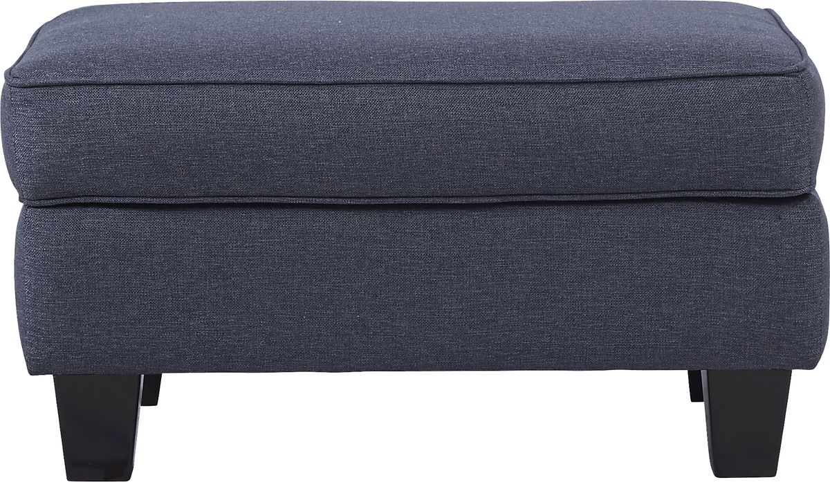 Oakhurst Denim Blue Polypropylene Fabric Ottoman | Rooms to Go