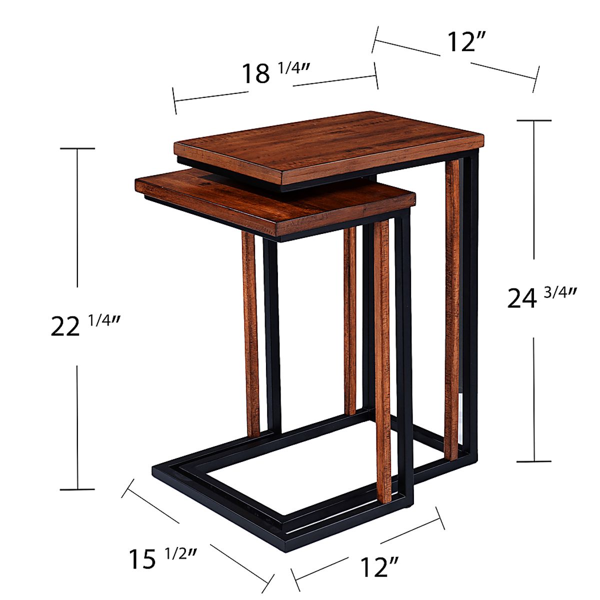 Oaklane Place Brown Dark Wood Nesting Tables, Set Of 2 | Rooms to Go