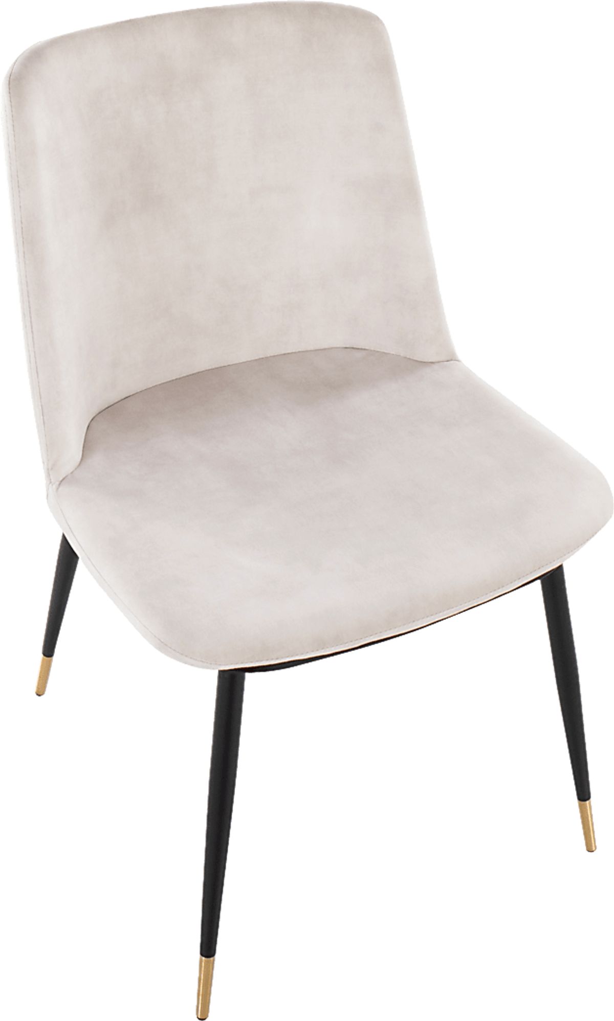 Oaklon Beige Colors,Light Wood,White Velvet Plush Dining Chair, Set Of ...