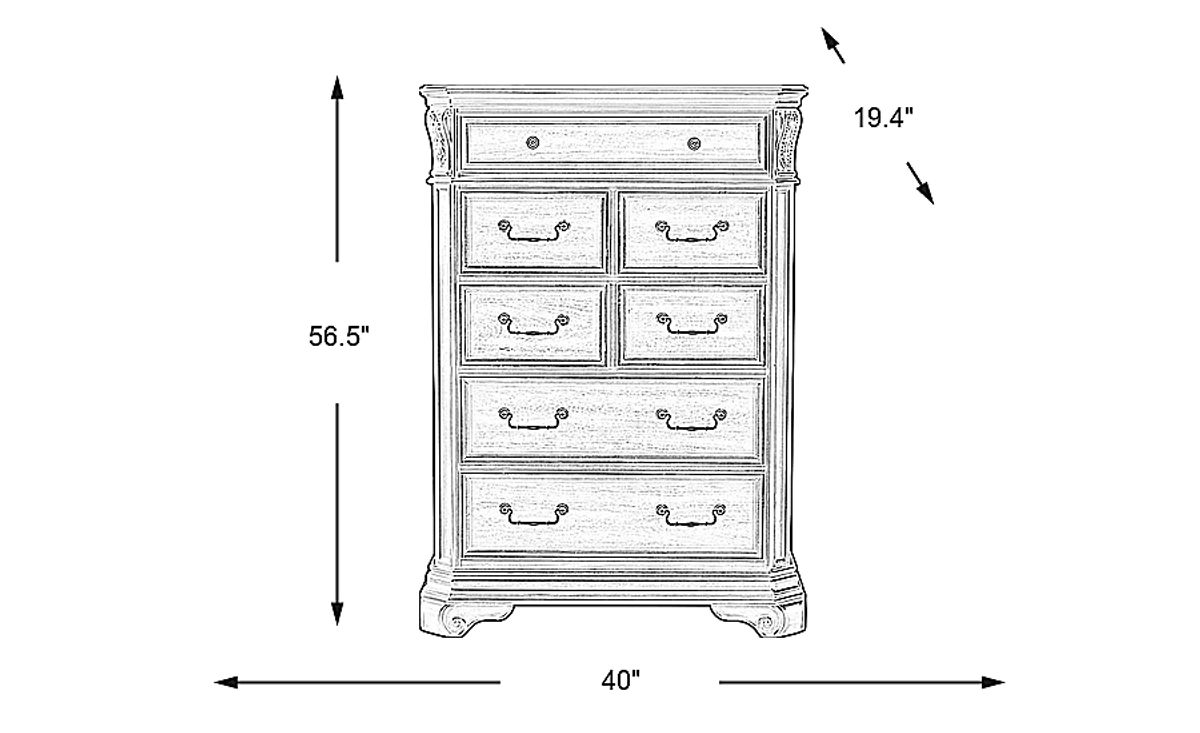 Oakmont Brown Cherry Dark Wood Chest | Rooms to Go