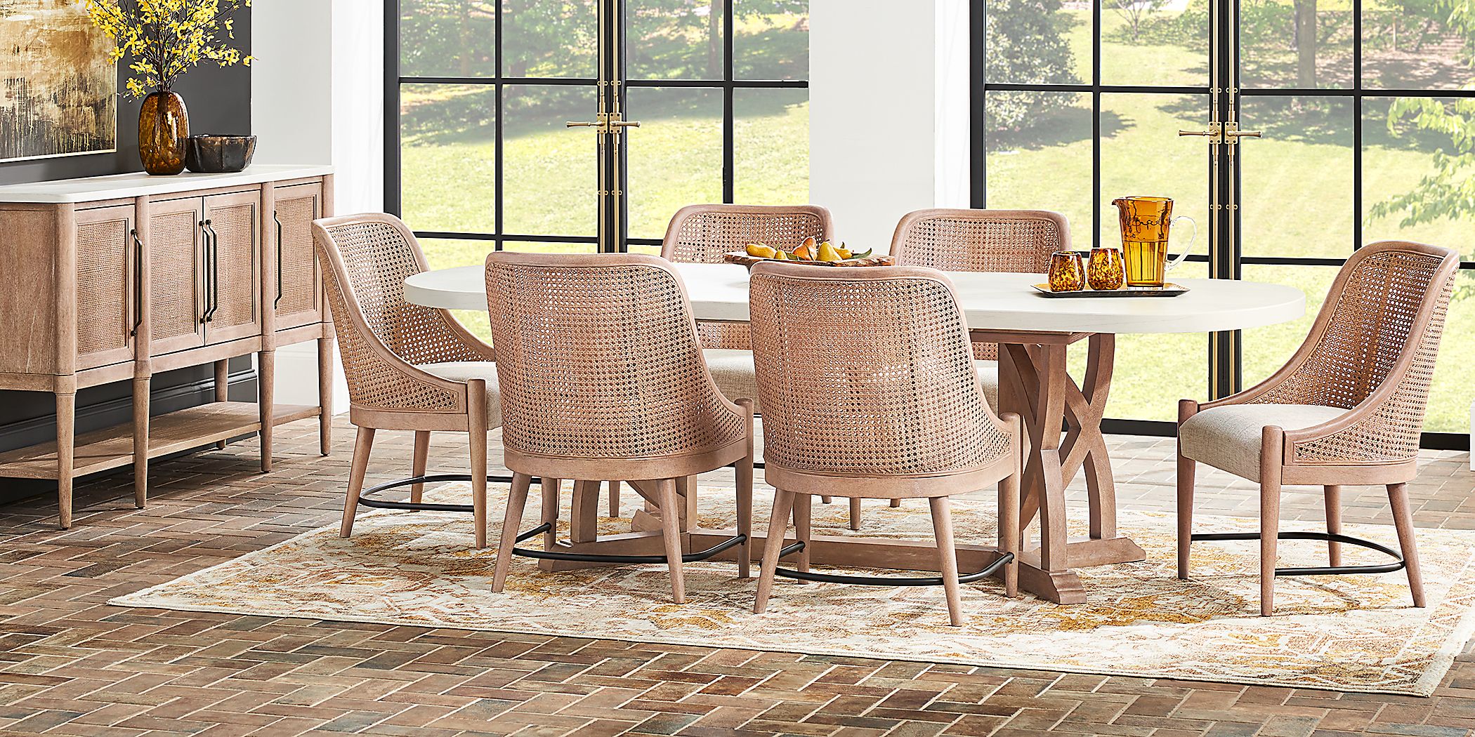 Oakwood Terrace 5 Pc Sand Light Wood Beige Dining Room Set With Dining ...