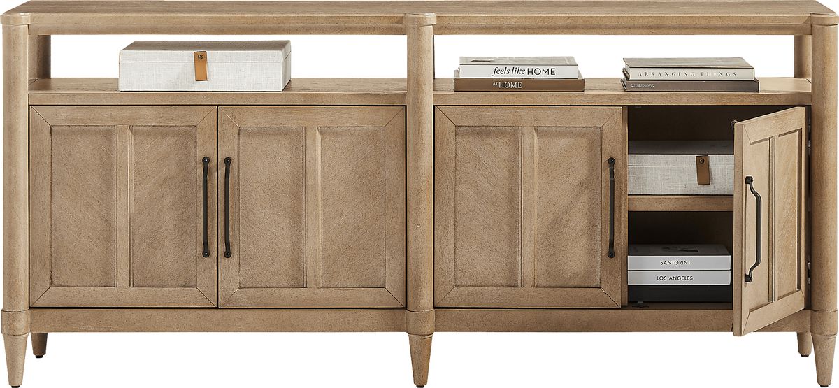 Oakwood Terrace Sand Light Wood 72 In Console | Rooms to Go