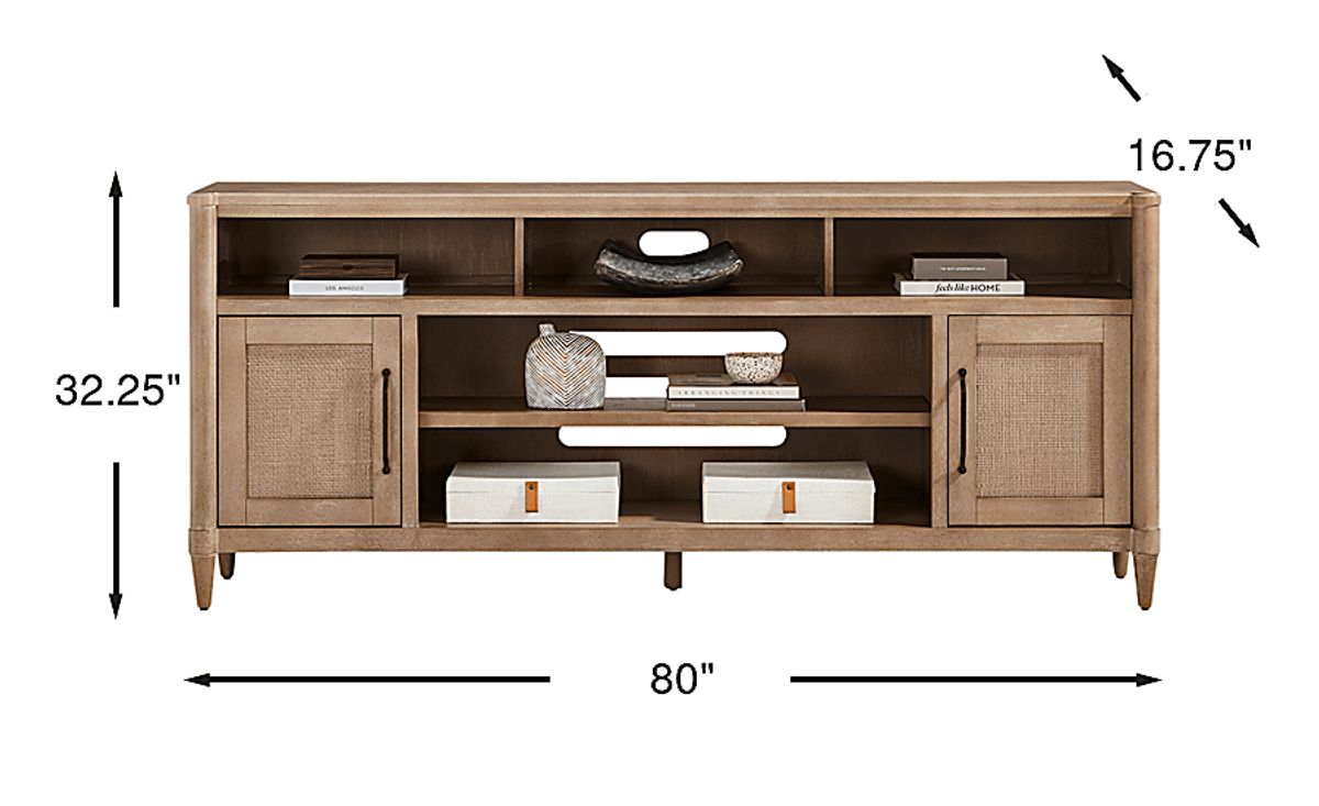 Oakwood Terrace Sand Light Wood 80 In Console | Rooms to Go