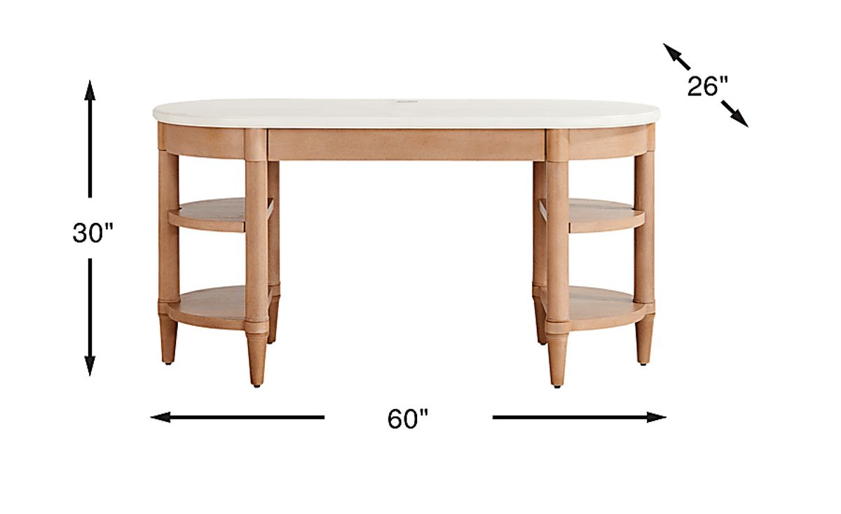 Oakwood Terrace Sand Light Wood Executive Desk | Rooms to Go