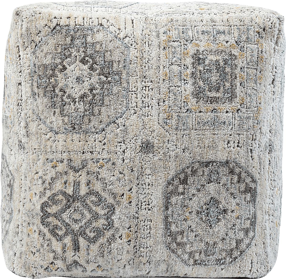 Obasie Light Gray Pouf | Rooms to Go